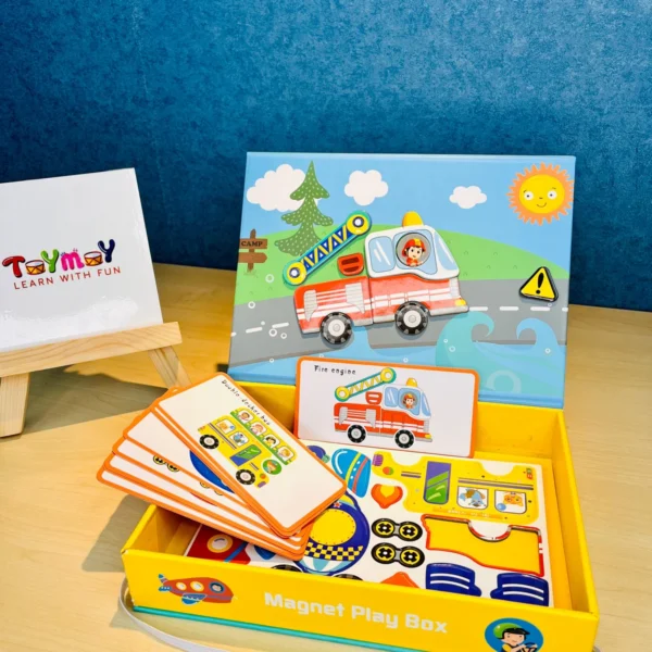 Magnet Play Box Puzzle Blocks (Vehicle edition) - store.toymoy.com.bd
