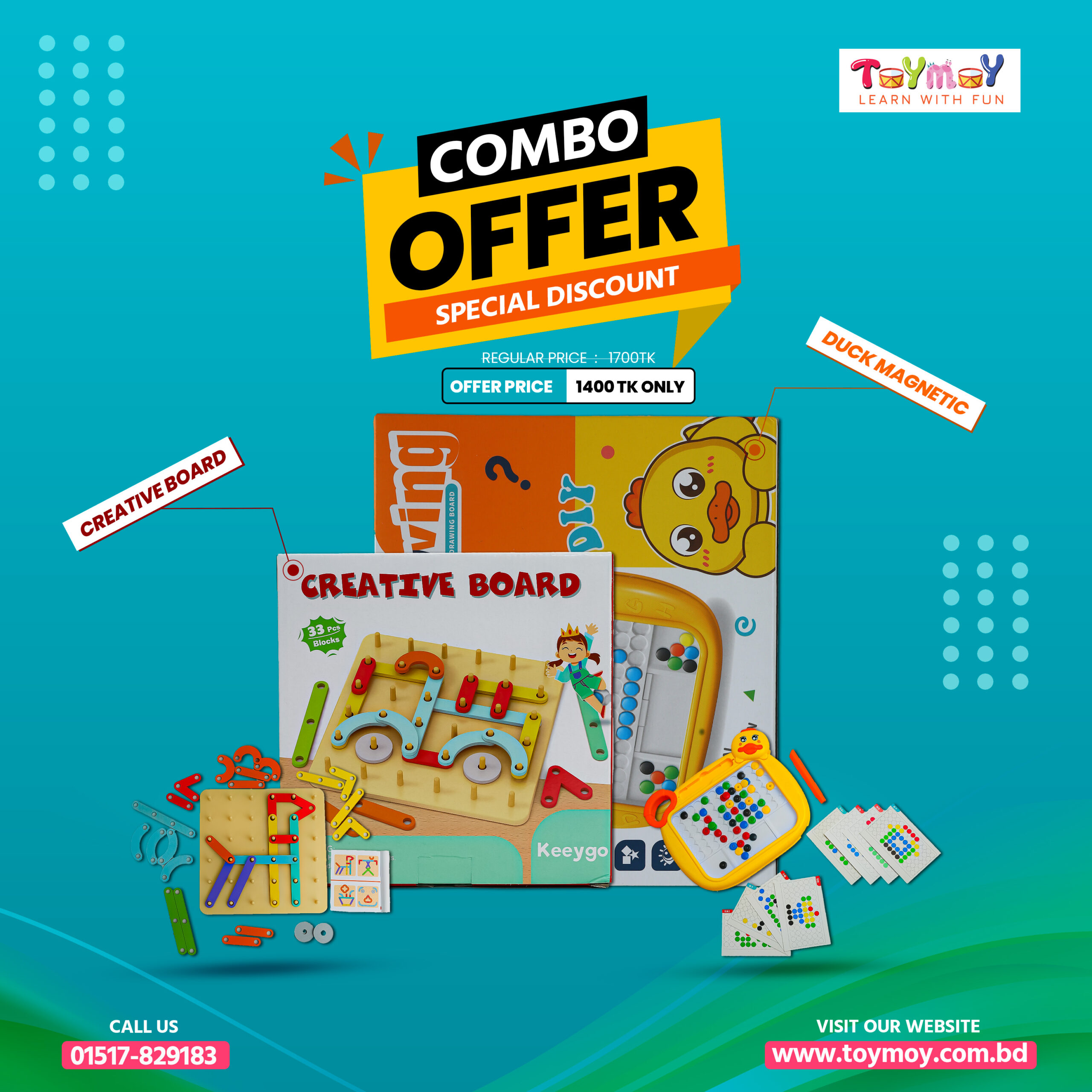 Creative Board and Magnetic Drawing Board - store.toymoy.com.bd